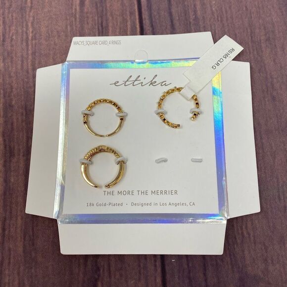 ettika | Jewelry | Ettika Cubiczirconia Gold Heart Rings Comboset Size ...
